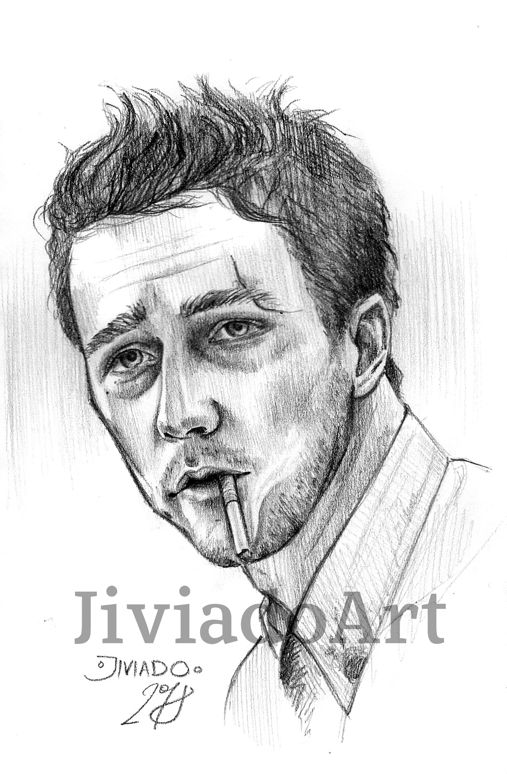 ORIGINAL PORTRAIT the Narrator Sketch Limited Edition Pencil - Etsy UK