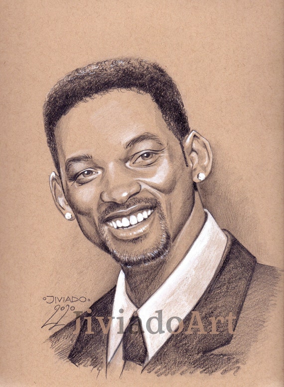ORIGINAL PORTRAIT Will Pencil Realistic Hand Drawing Fine | Etsy