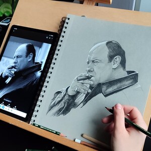 ORIGINAL PORTRAIT Tony S Boss Pencil Realistic Hand Drawing Fine Art ...