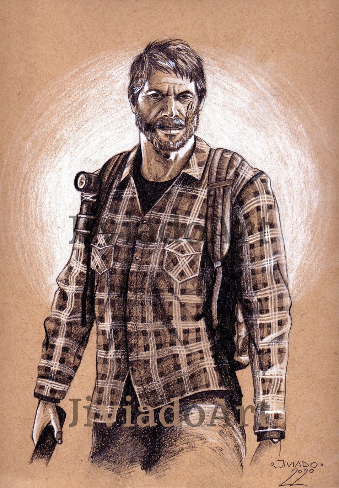 ORIGINAL PORTRAIT Joel From TLOU - Pencil Realistic Hand Drawing Fine ...