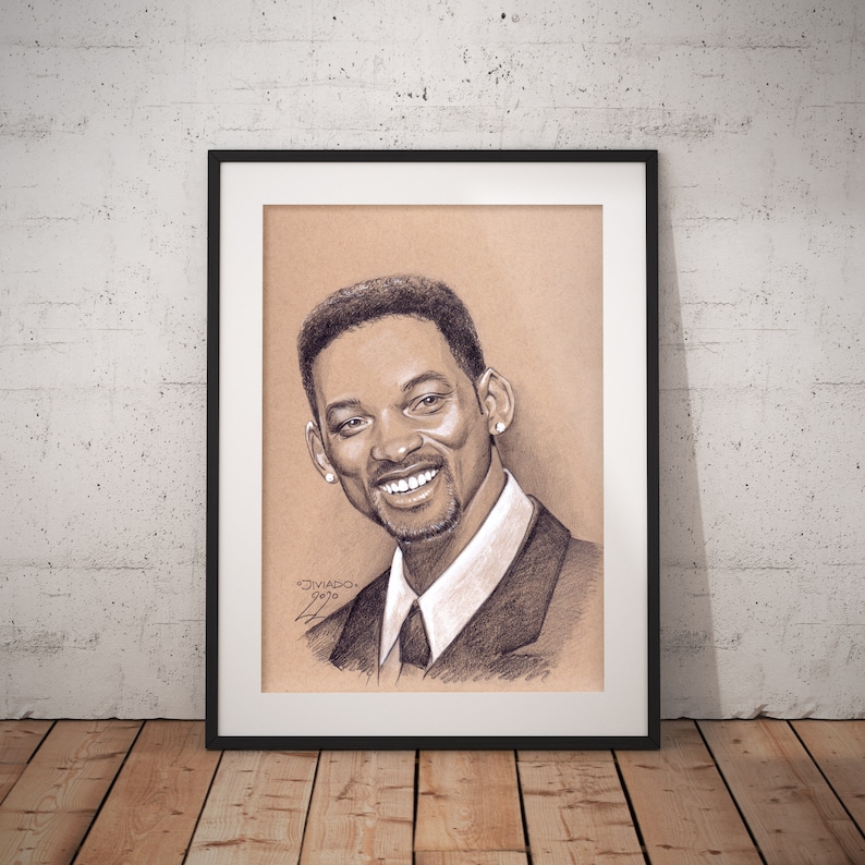 ORIGINAL PORTRAIT Will Pencil Realistic Hand Drawing Fine | Etsy