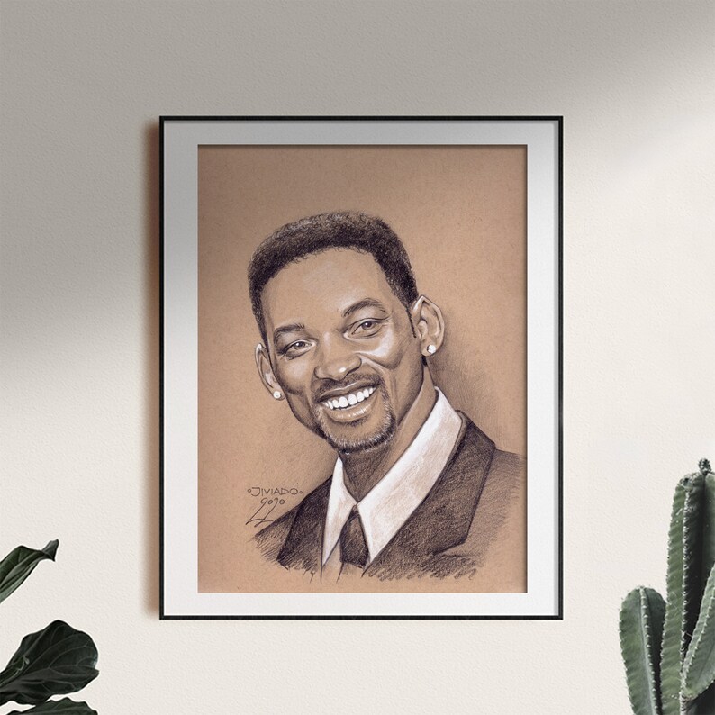 ORIGINAL PORTRAIT Will Pencil Realistic Hand Drawing Fine | Etsy