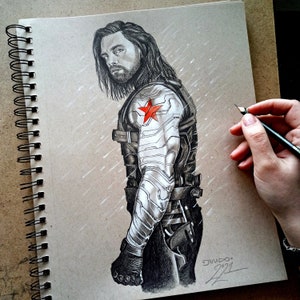 POSTER Bucky Portrait Pencil Realistic Hand Drawing Fine Art Print Wall ...