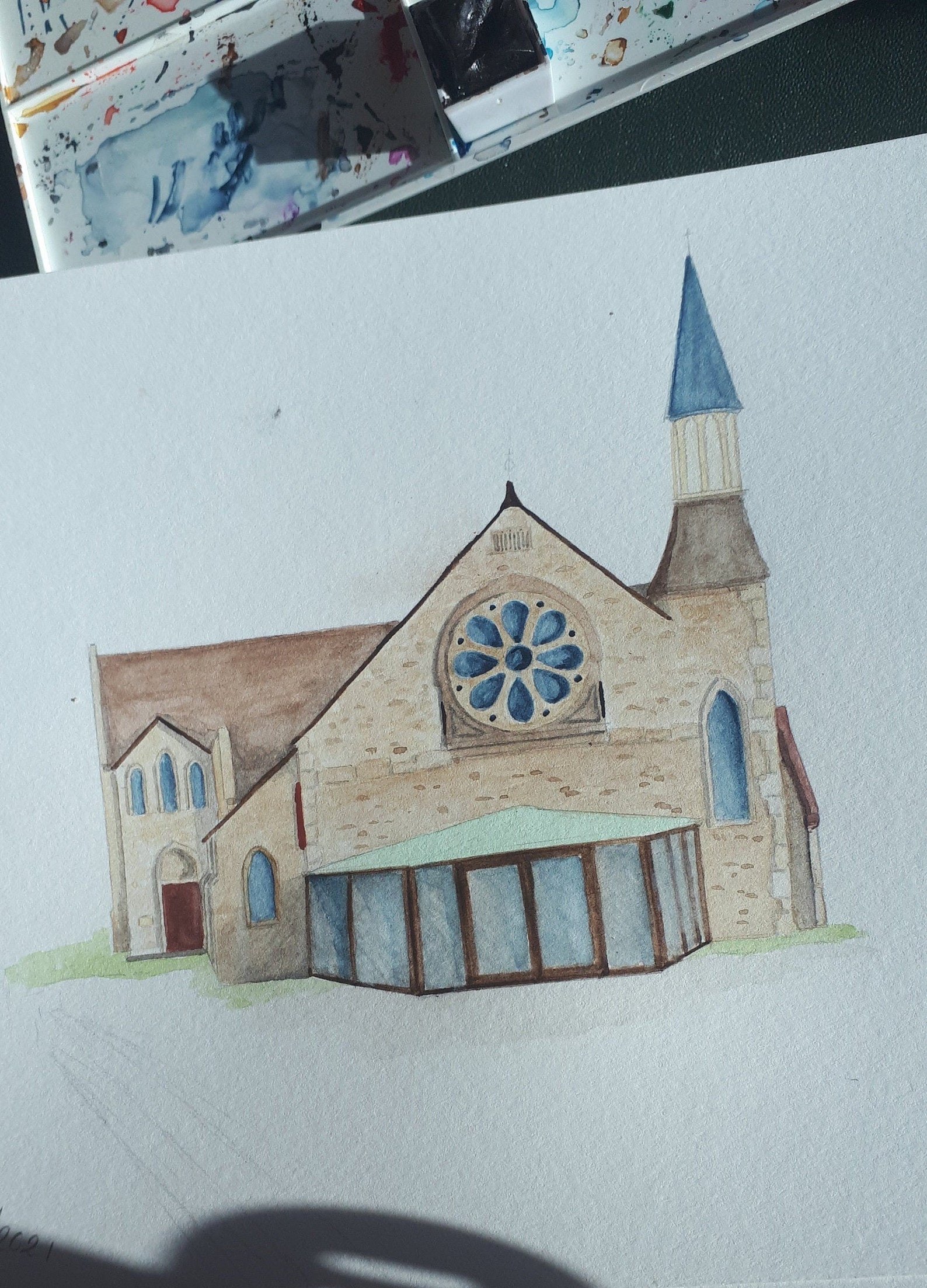 Trinity Methodist Kirche Clacton auf Meer Aquarell Malerei | Etsy