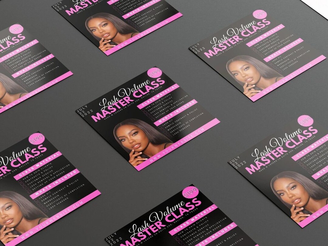 Lash Master Class Flyer Template | Editable Canva Design (PNG) - Etsy