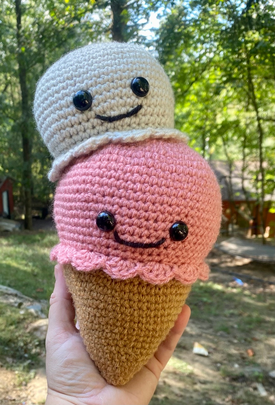 Double Scoop Crocheted Ice Cream Cone - Etsy