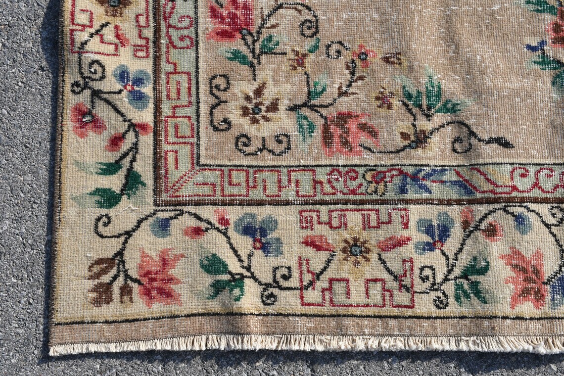 Oushak Rug Turkish Rug 5.6x9.1 ft Vintage Rug Large Rug | Etsy