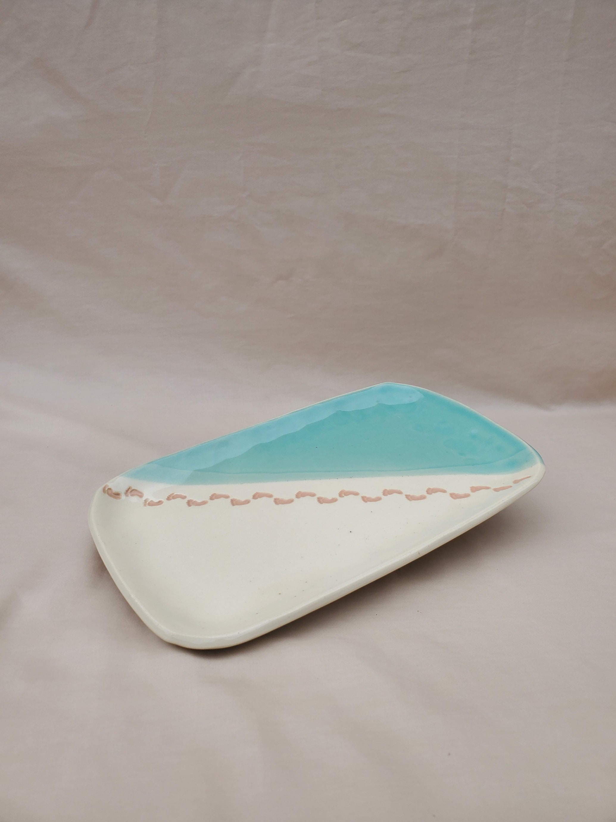 Ceramic Serving Dish Footprints in the Sand Pottery Serving - Etsy