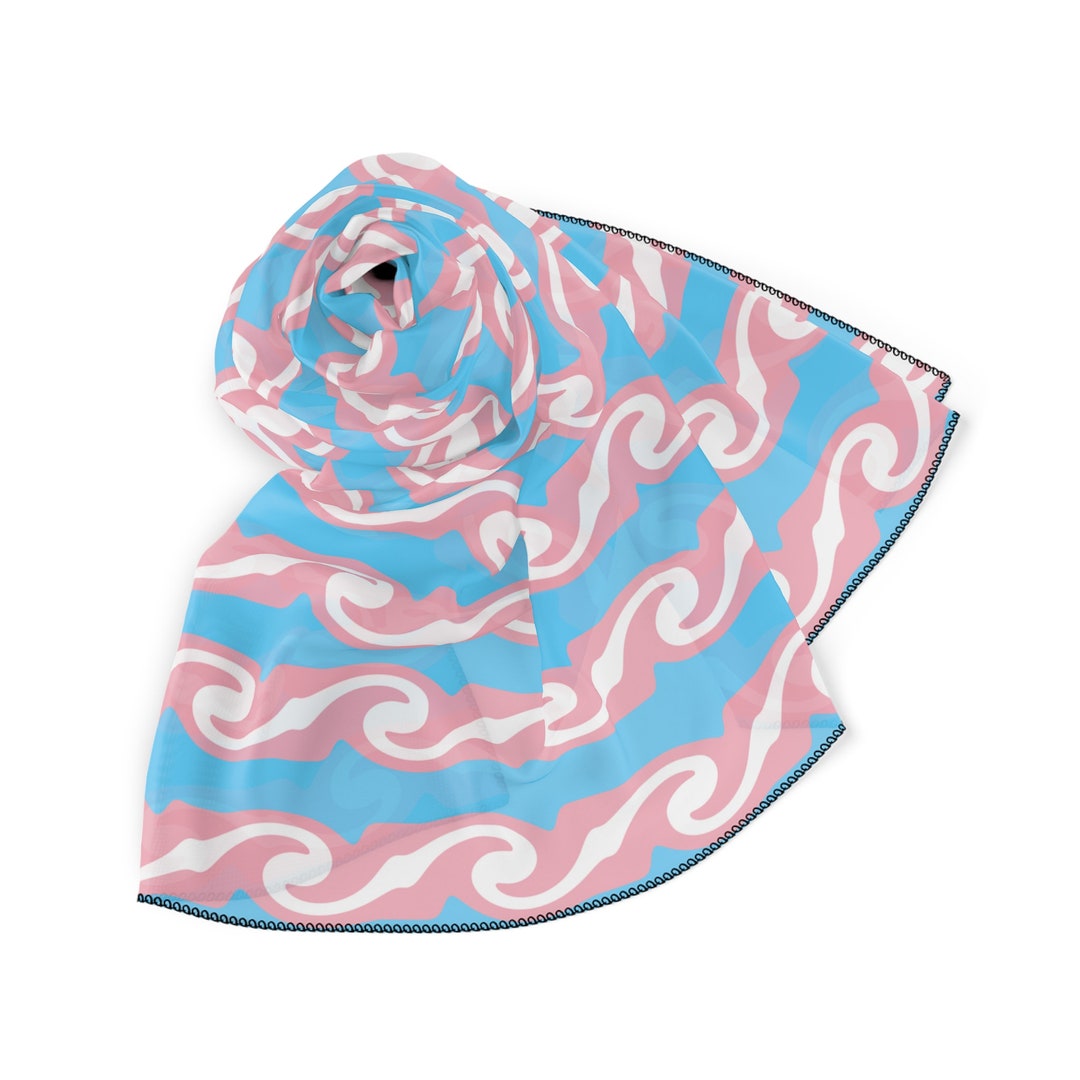 Transgender Flag Swirl Poly Scarf - Etsy