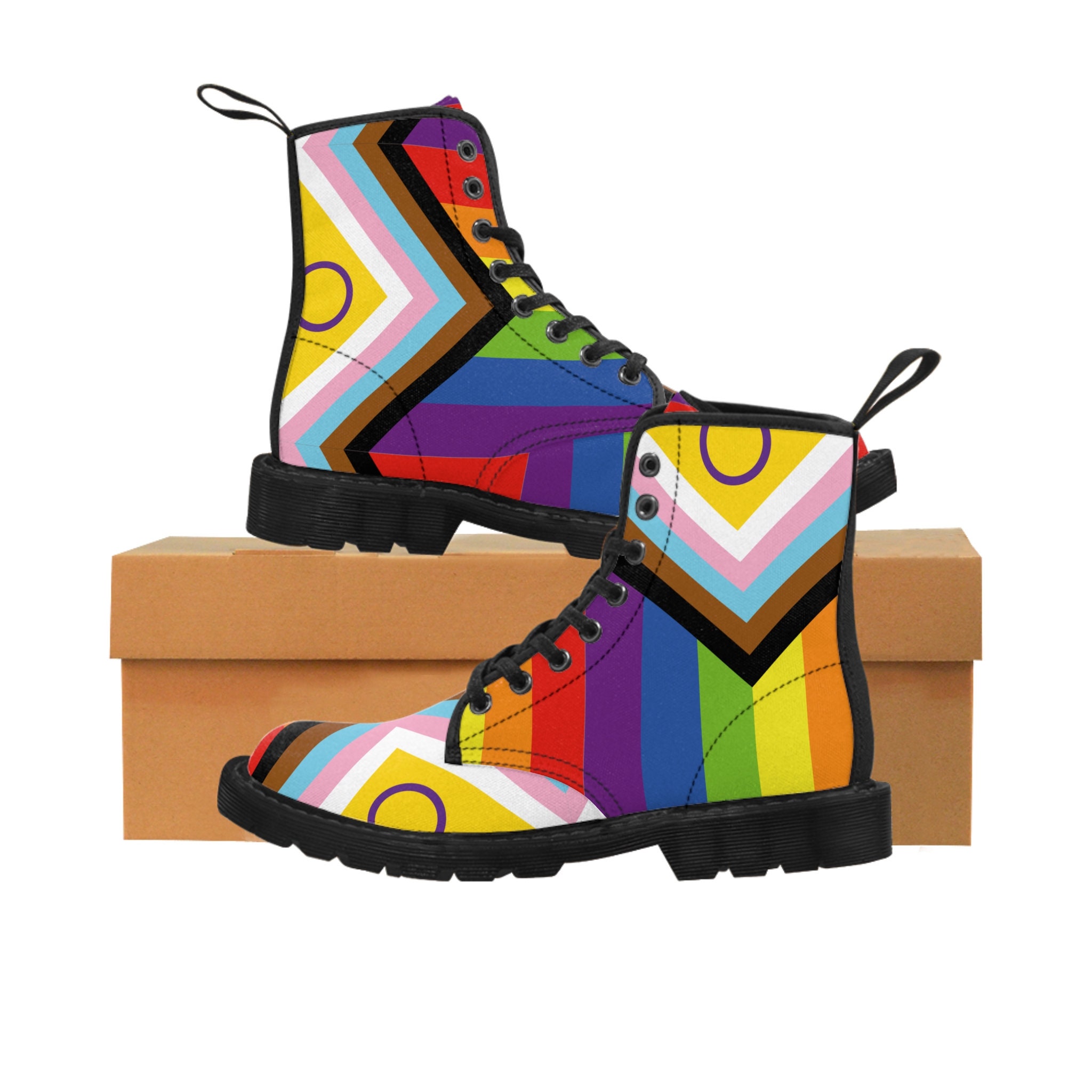 Intersex Progressive Pride Flag Men's Canvas Boots - Etsy