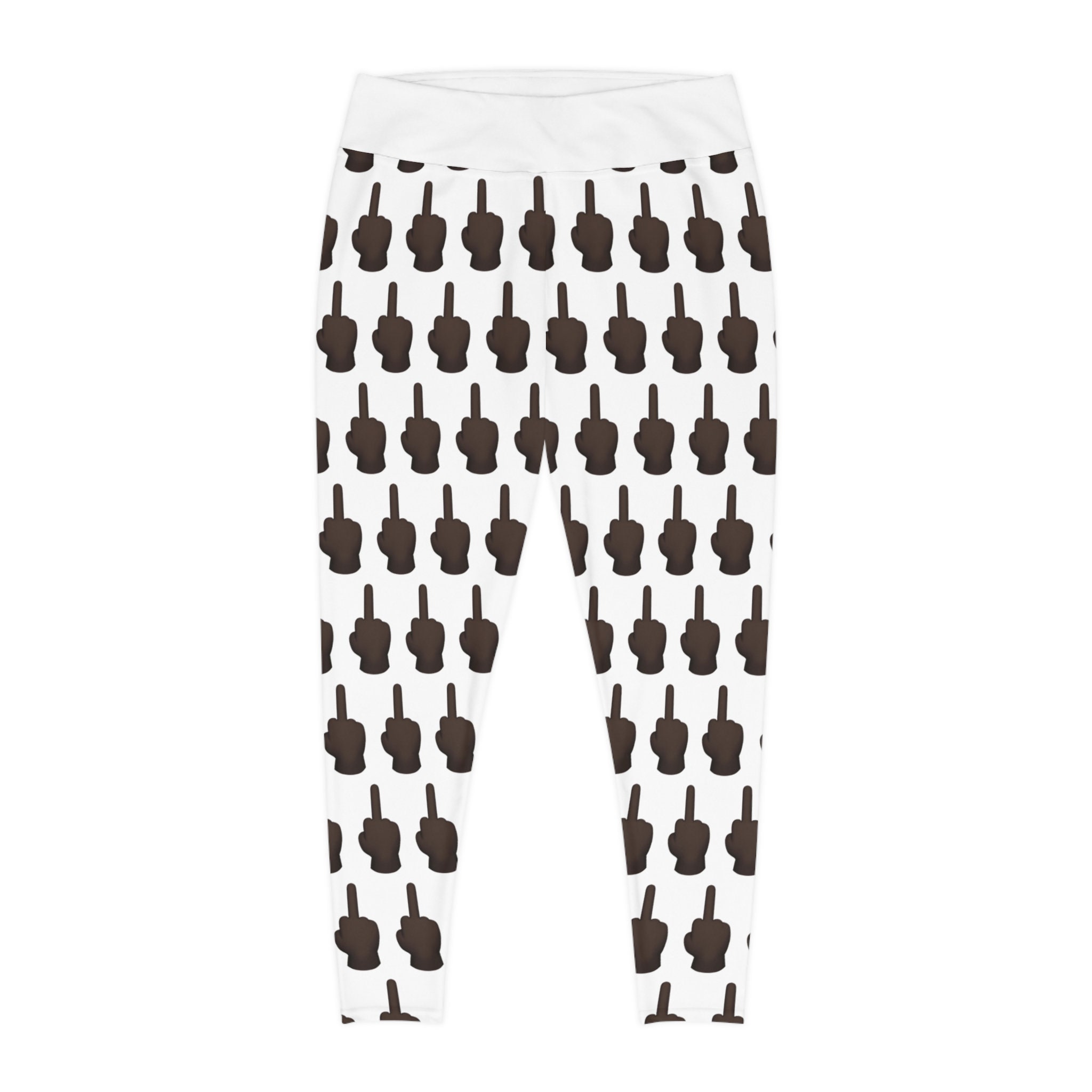 Black Middle Finger Emoji Plus Size Leggings - Etsy