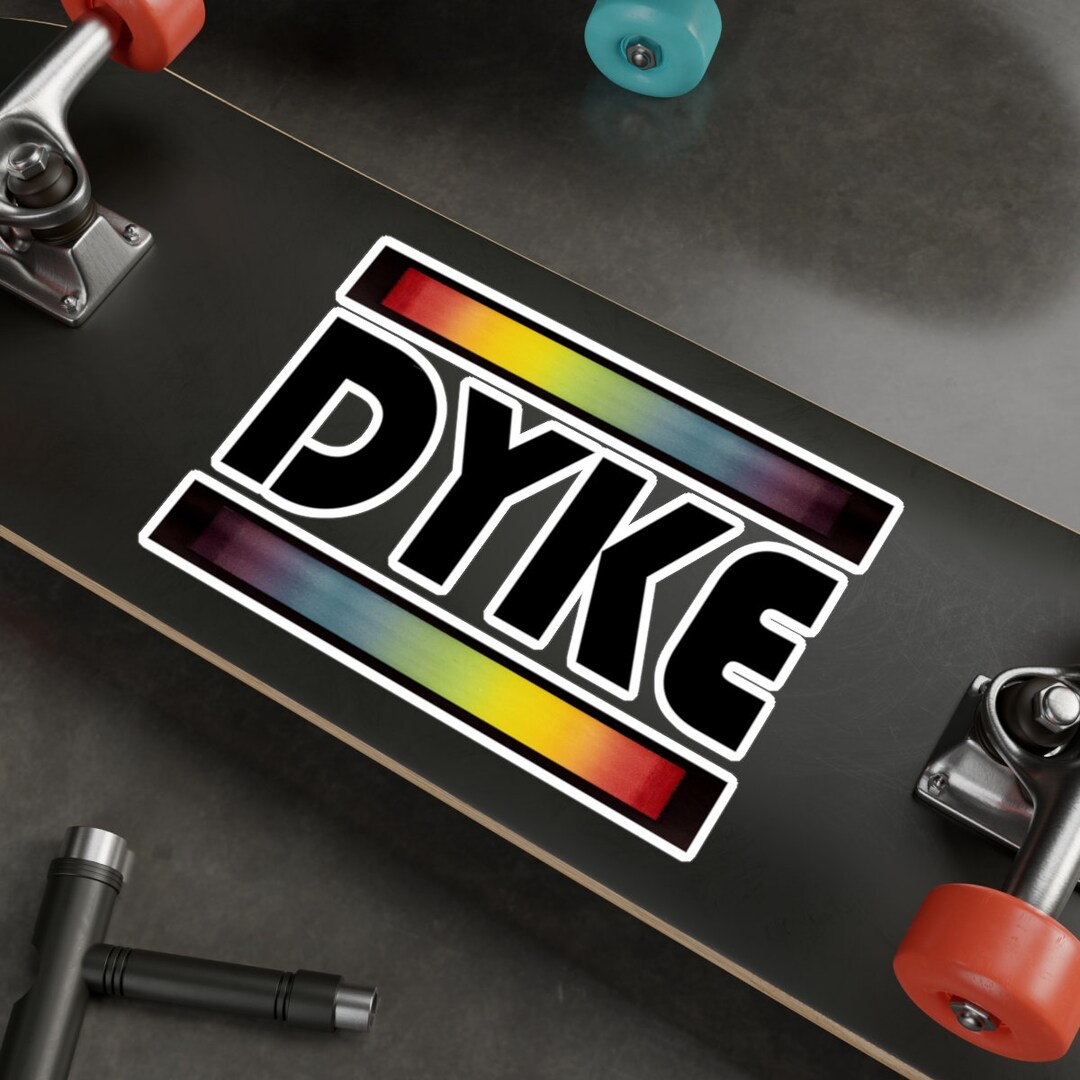 DYKE With Rainbow Prism Border Die-cut Stickers - Etsy