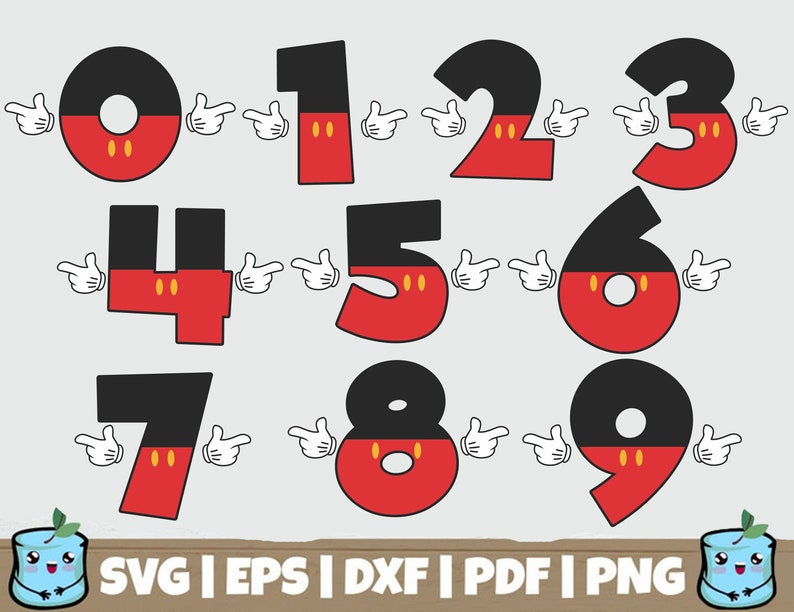 Mickey Numbers SVG