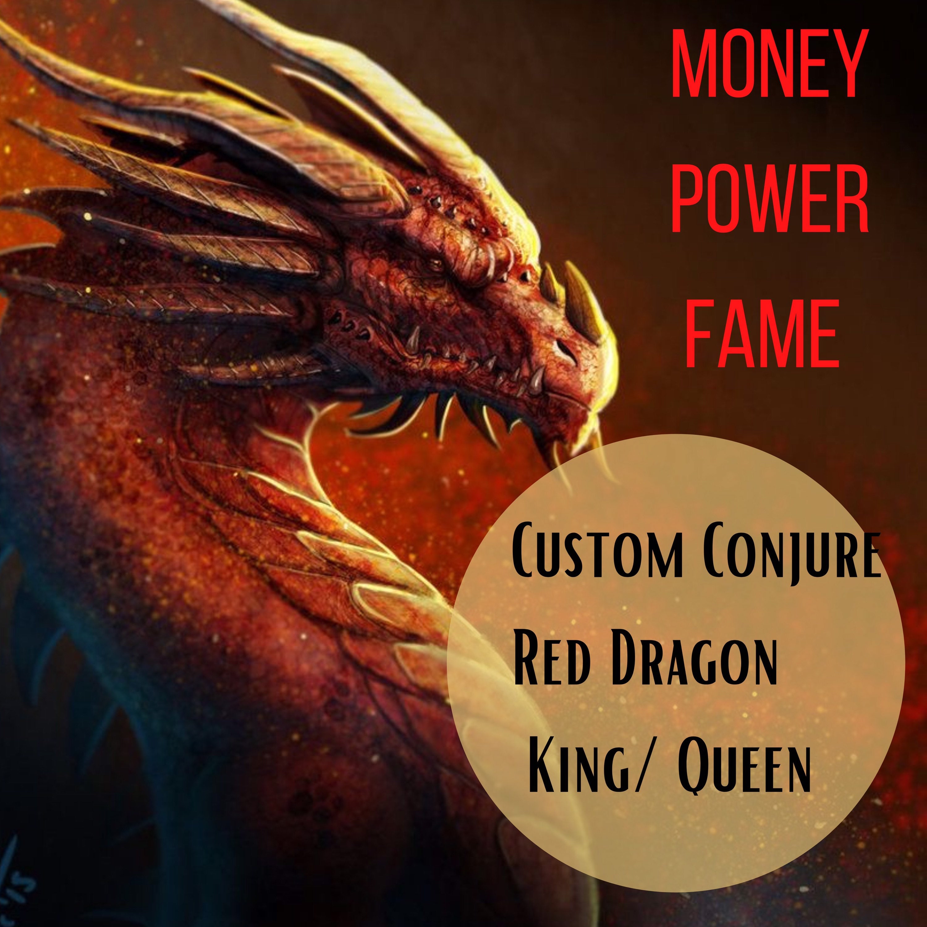 Custom Conjure Red Dragon King/ Queen Money Manifestation Prosperity ...