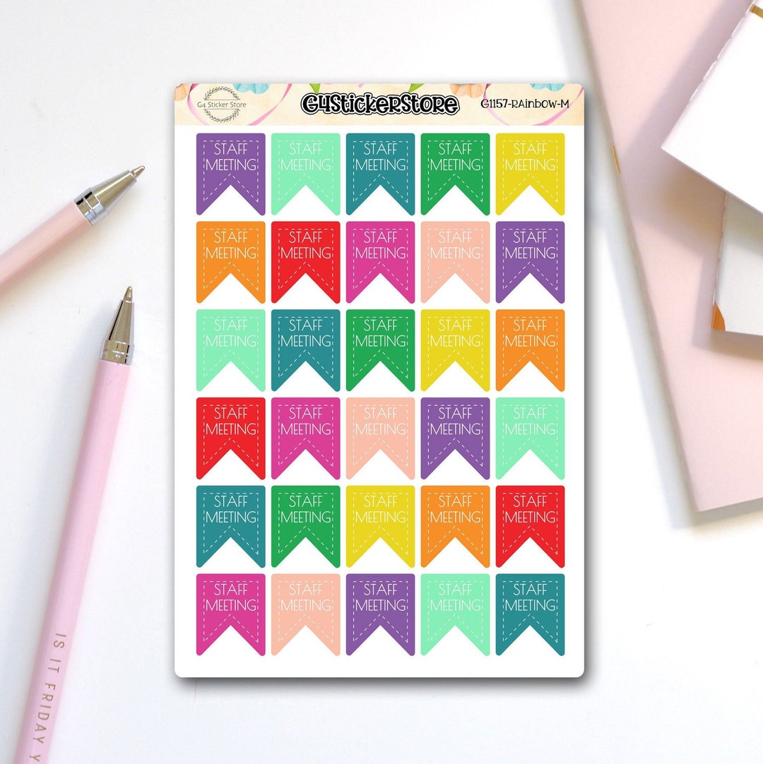 Staff Meeting Flag | Tags | Teacher or School Planner Stickers | G1157 ...