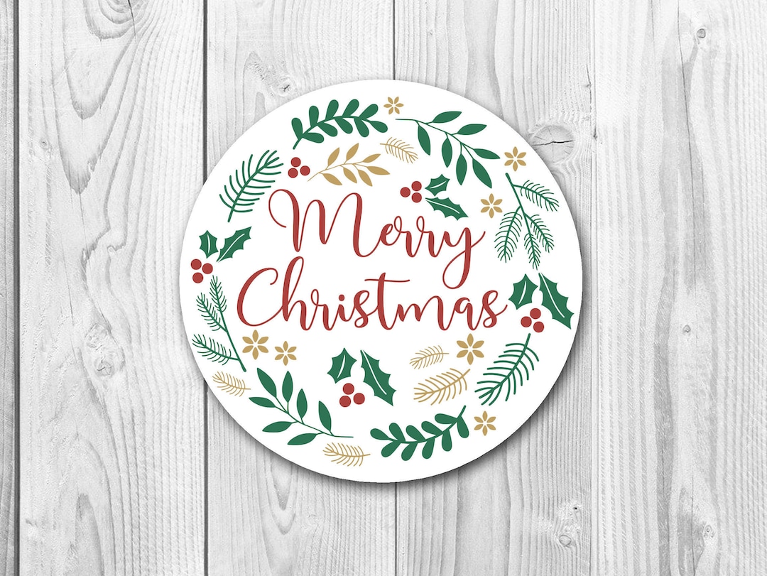 Merry Christmas | Card Envelope Seals | Gift Tag Stickers | G1122 - Etsy