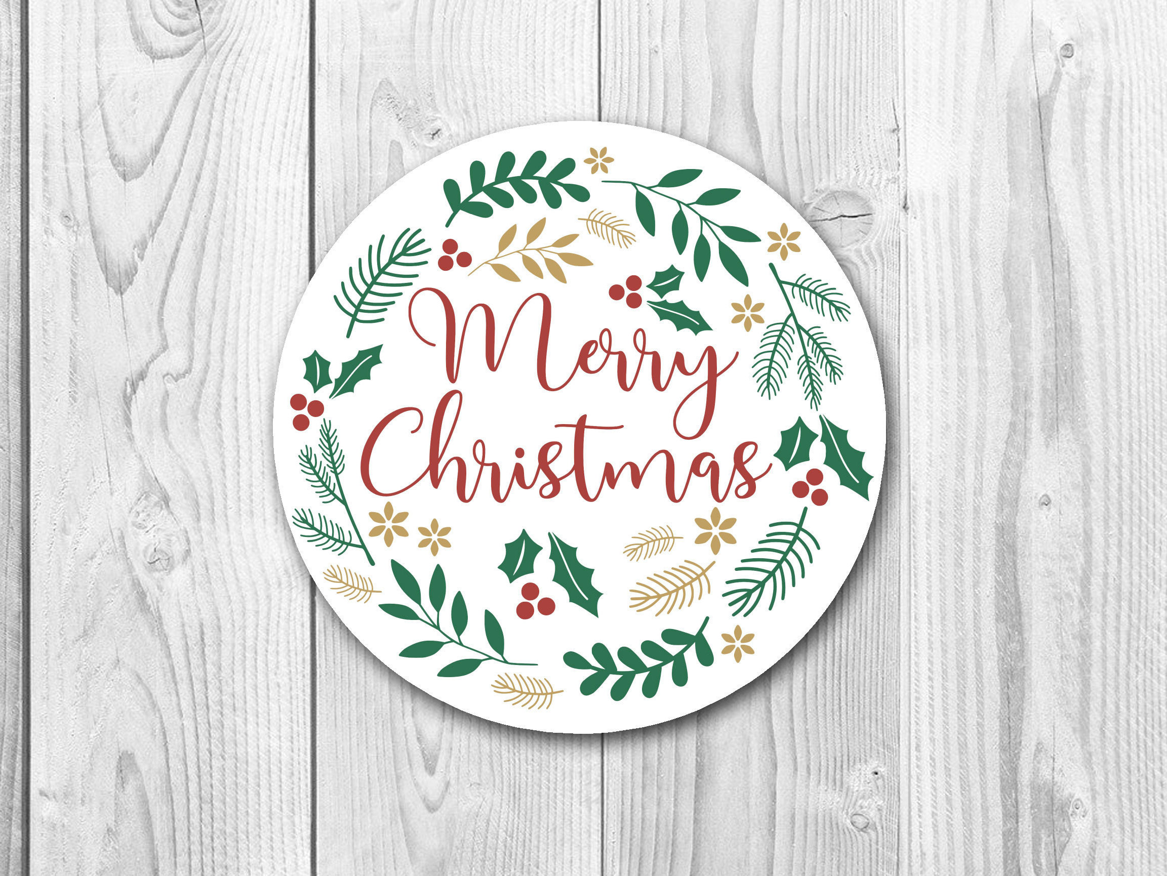 Merry Christmas Card Envelope Seals Gift Tag Stickers - Etsy