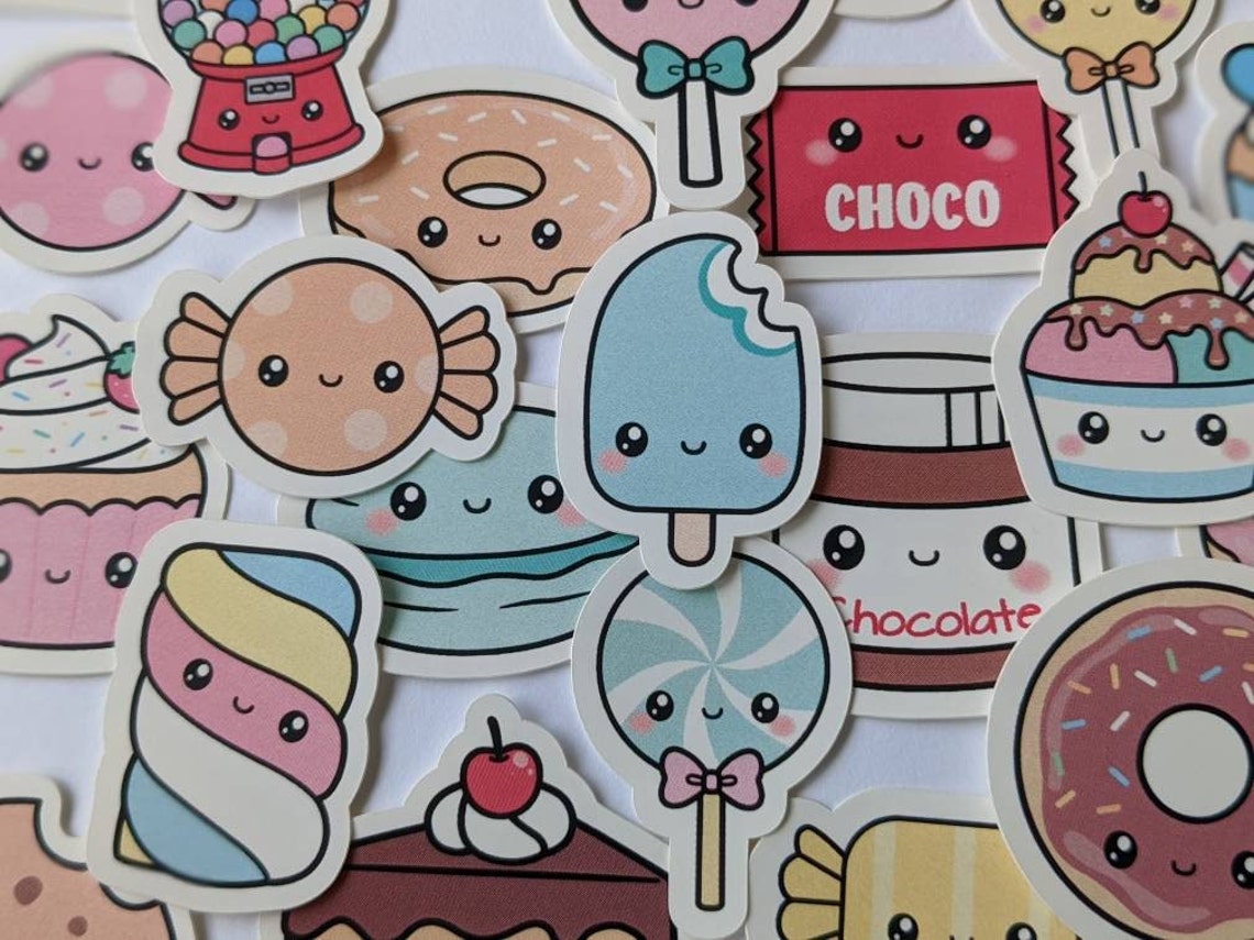 Kawaii Sweet Treat Food Stickers | Fun Foods | Set of 35 | G1194 - Etsy