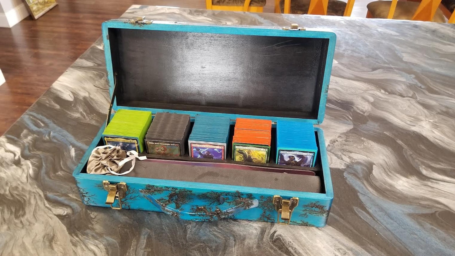 Commander Multi Deck Box, Painted & Stained, Color Options, EDH ...