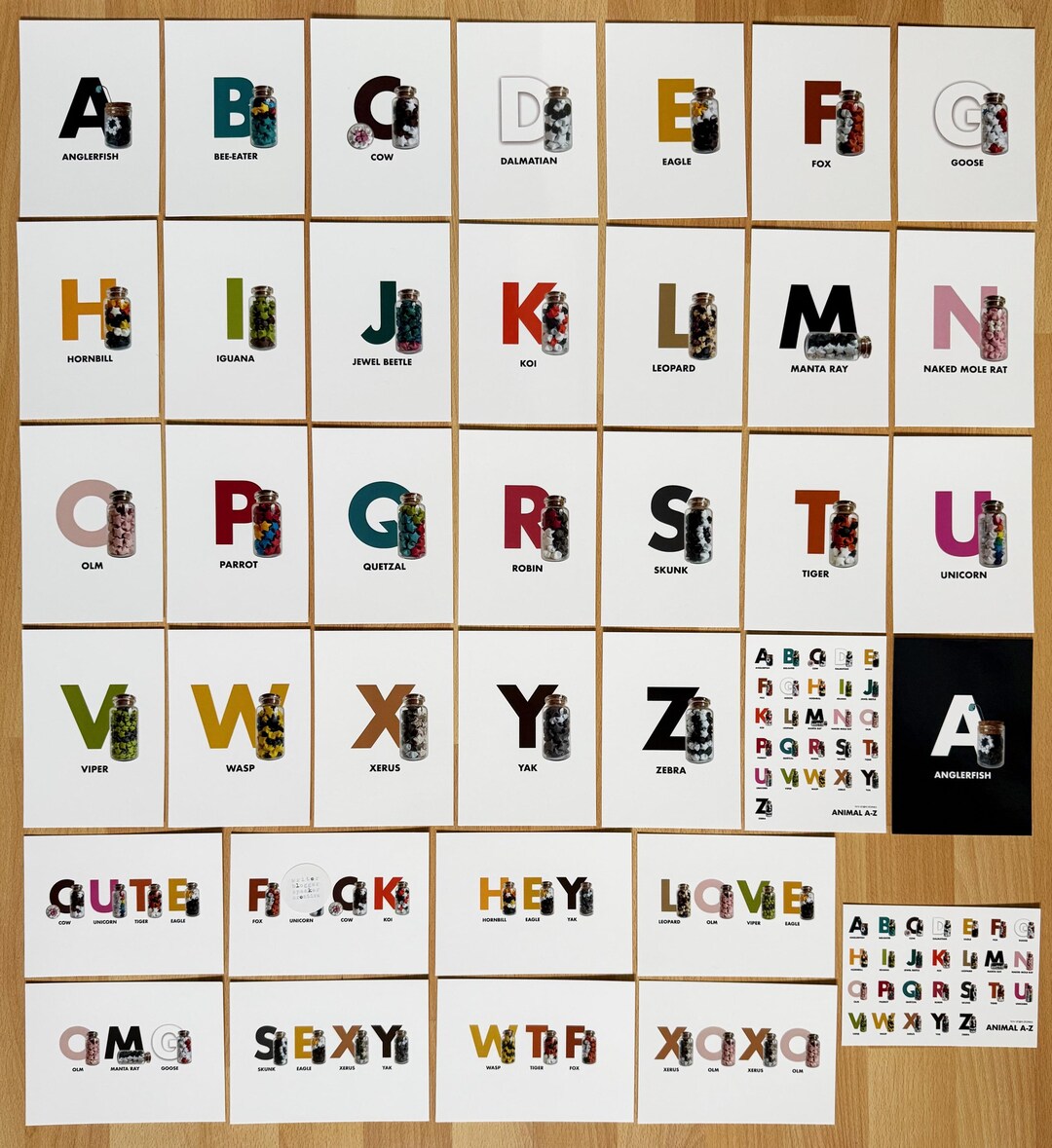 Origami Star Animal Alphabet Postcards – A-Z Glossy Art Prints - Etsy