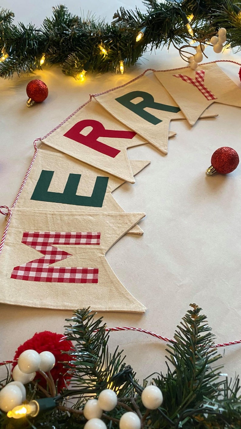 Merry Christmas Bunting - Etsy