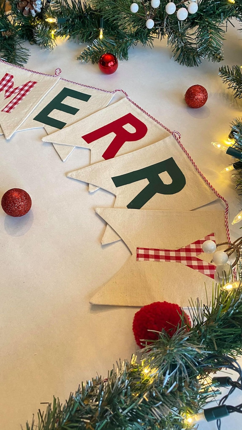 Merry Christmas Bunting - Etsy
