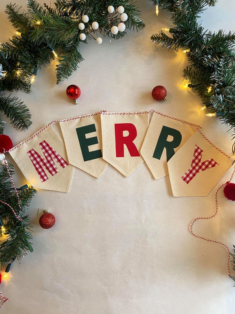 Merry Christmas Bunting - Etsy