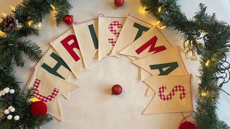 Merry Christmas Bunting - Etsy