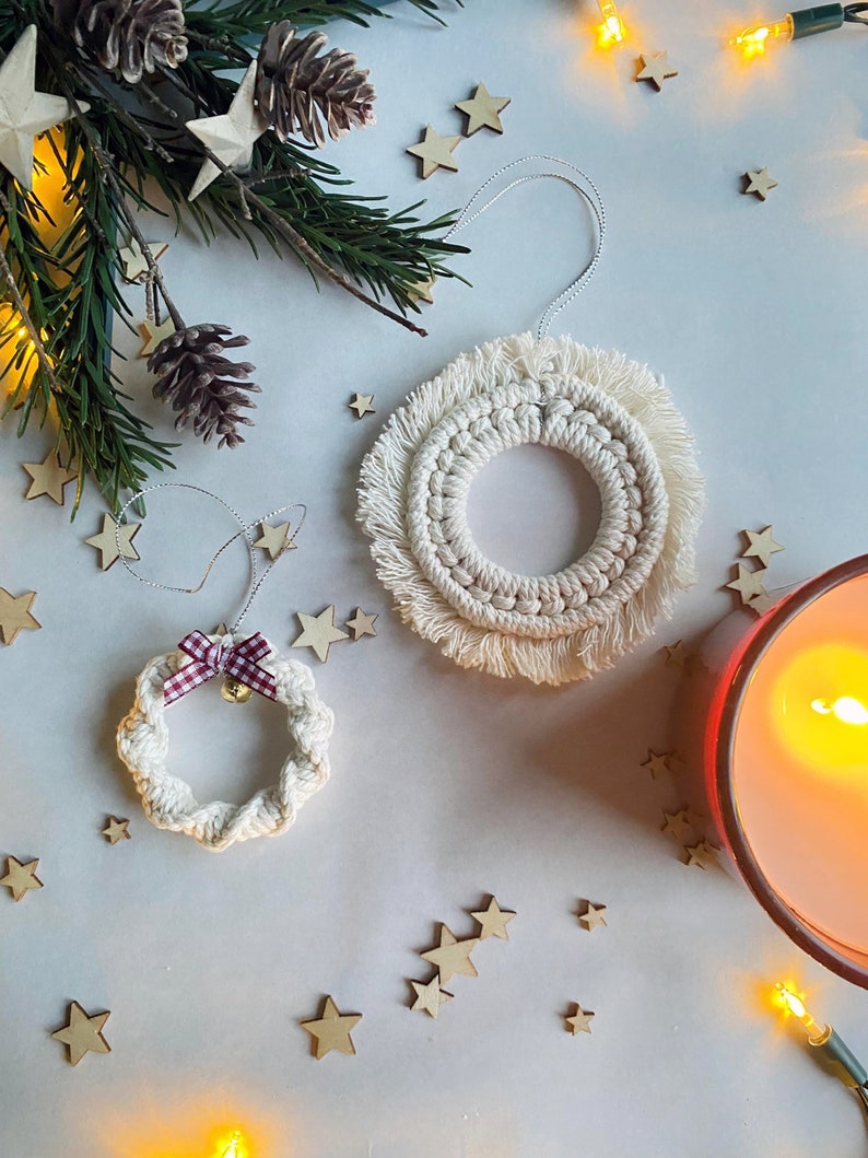 Mini Macrame Christmas Wreath - Etsy