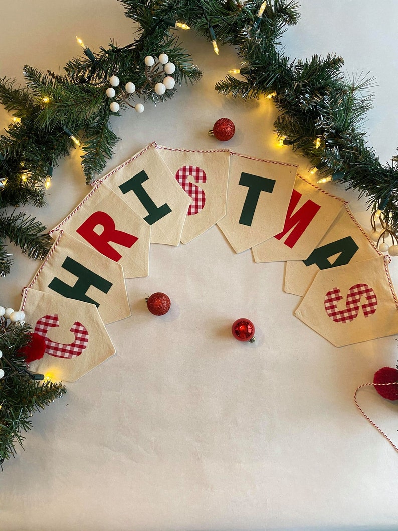 Merry Christmas Bunting - Etsy