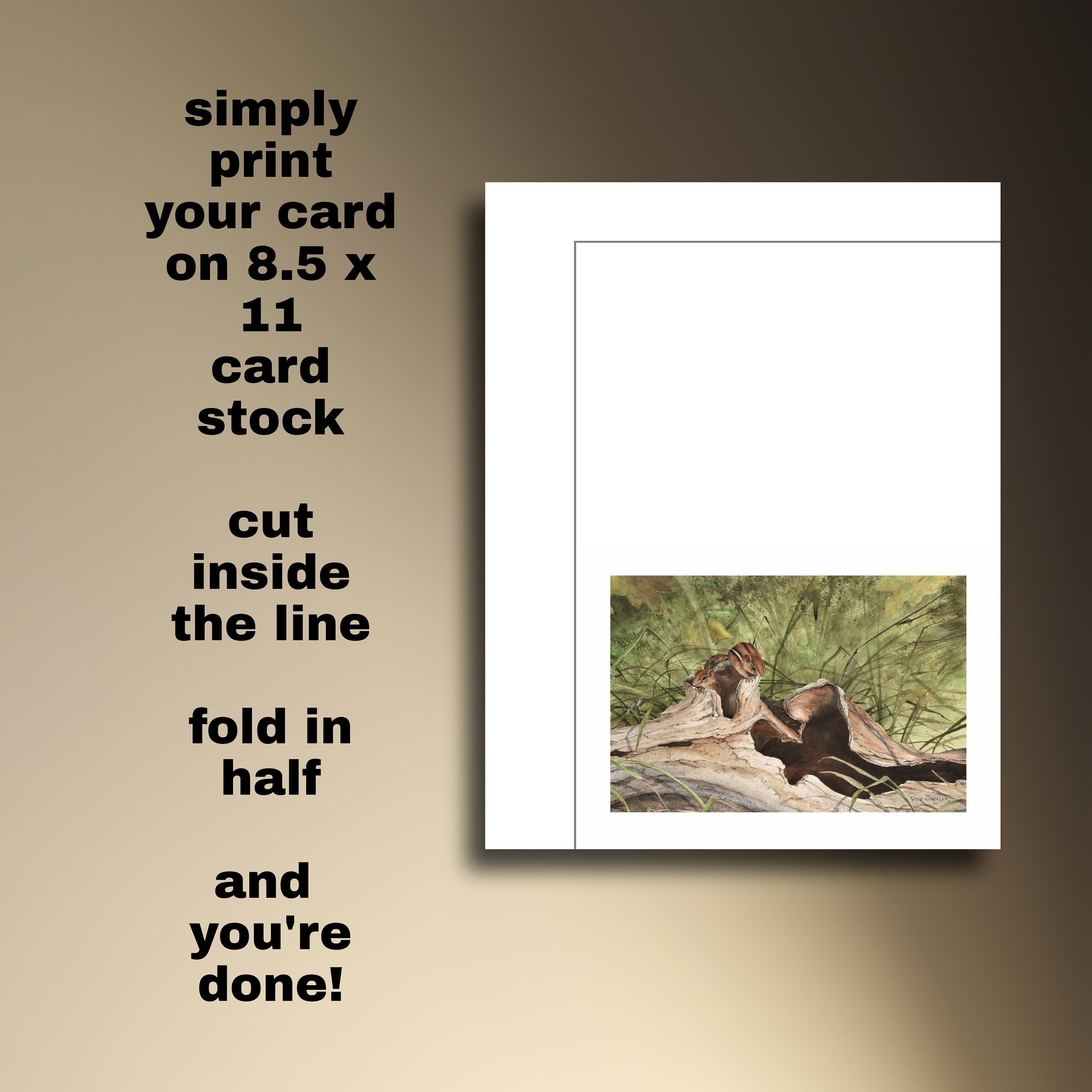 Watercolor Print and Greeting Card, Chipmunks, Nature, Wildlife, 16 X ...