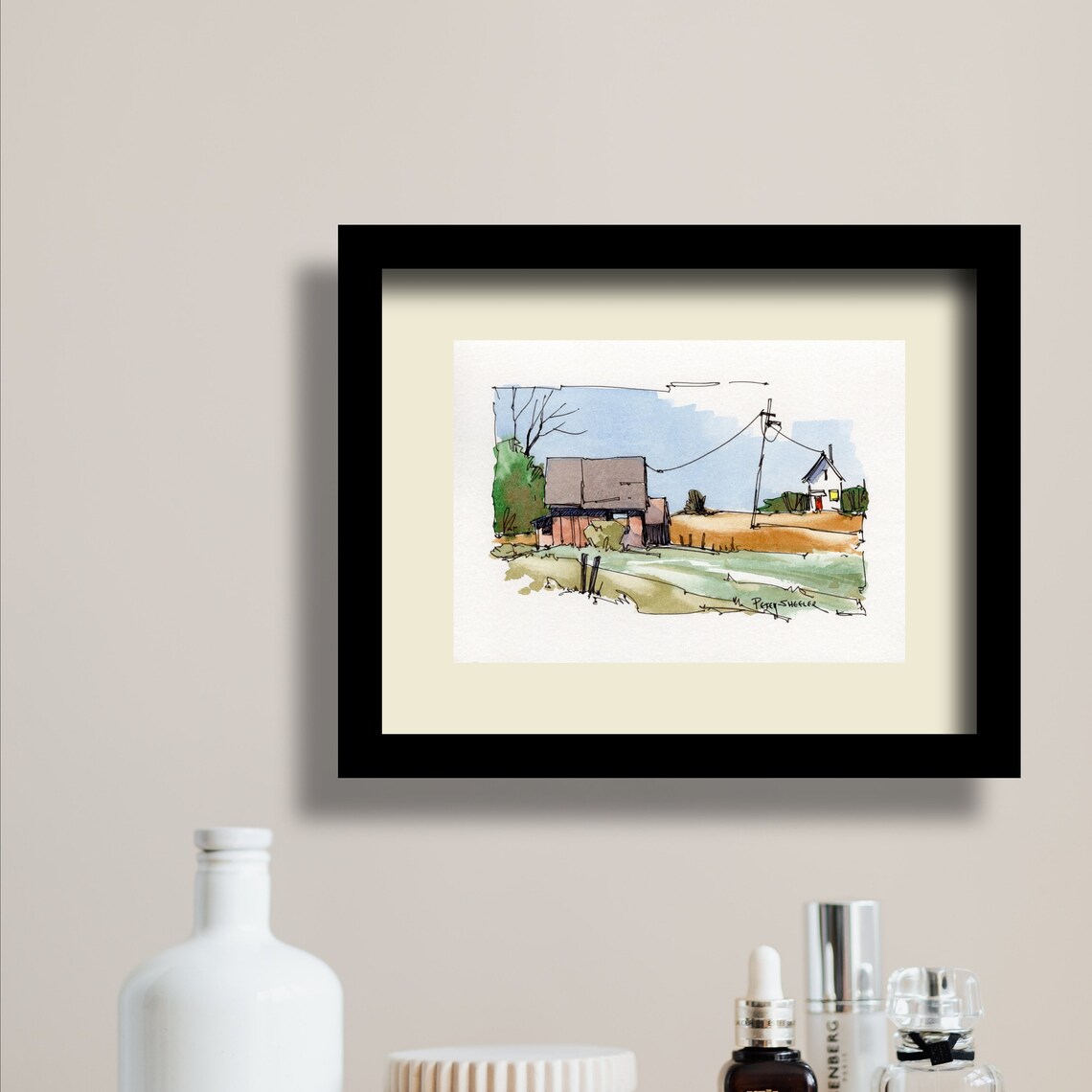 Paint Along Coloring Page, Fine Art Wall Print and Greeting Card ...