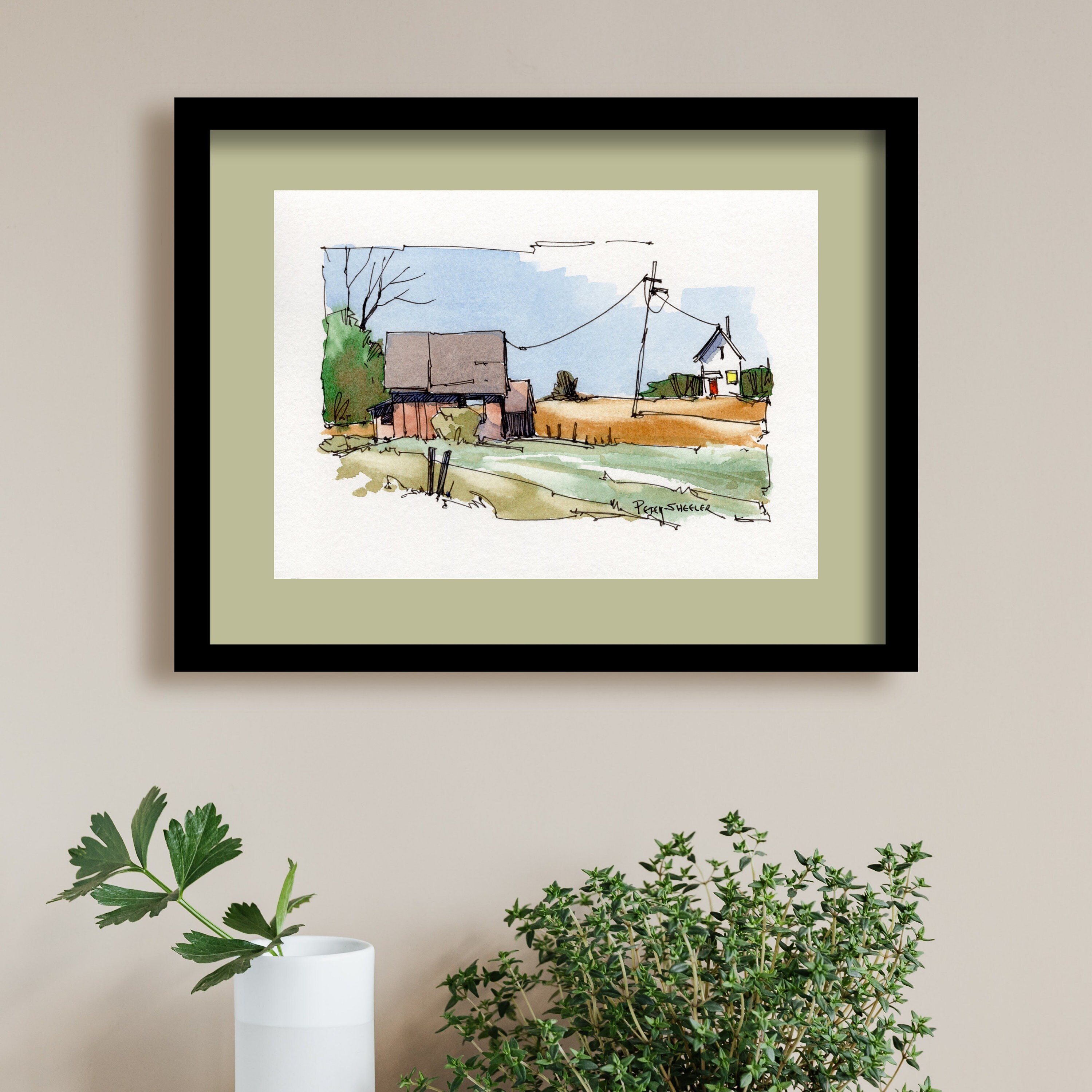 Paint Along Coloring Page, Fine Art Wall Print and Greeting Card ...