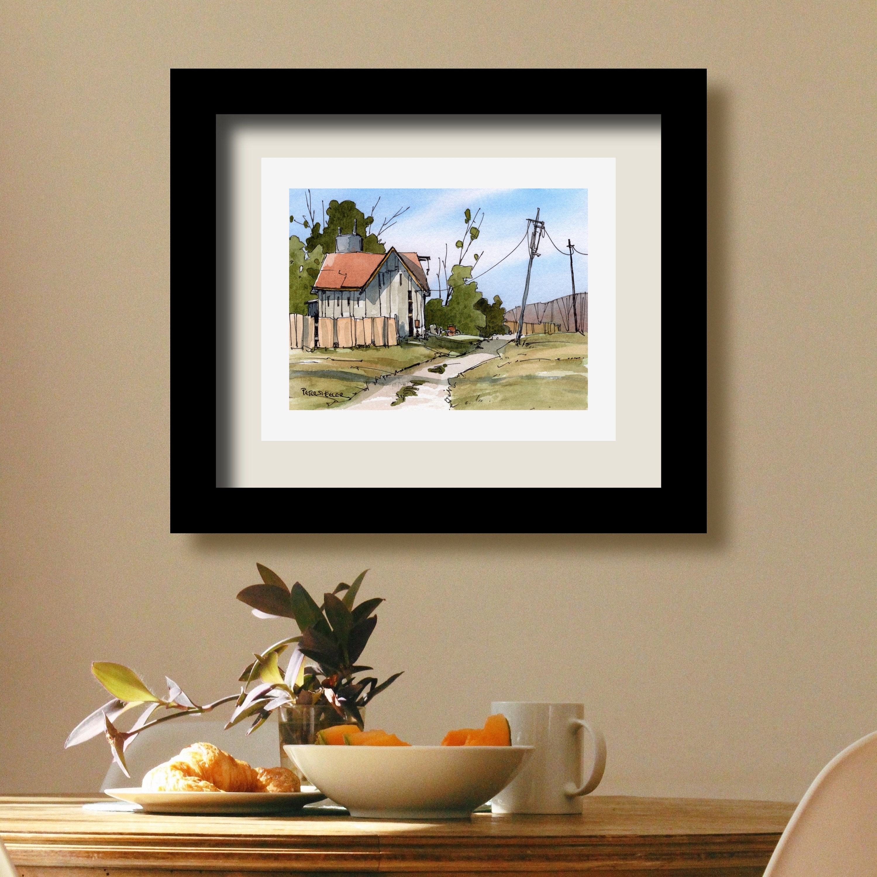Paint Along Coloring Page, Fine Art Wall Print and Greeting Card ...