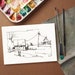 Paint Along Coloring Page, Fine Art Wall Print and Greeting Card ...
