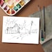 Paint Along Coloring Page, Fine Art Wall Print and Greeting Card ...