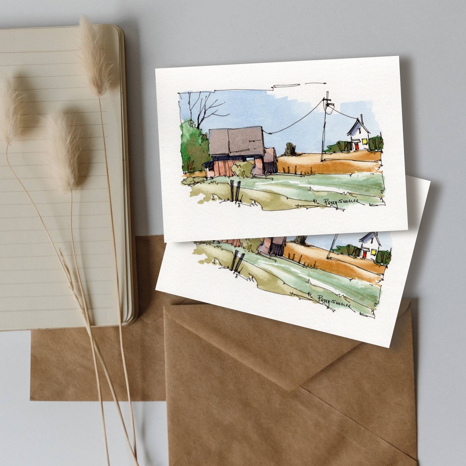 Paint Along Coloring Page, Fine Art Wall Print and Greeting Card ...