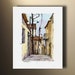 Old Alley in Porto, Travel Sketch, Watercolor Print, Urbansketch, City ...