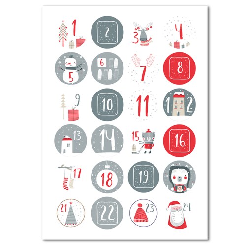 24 Advent Calendar Numbers KIDS - Etsy