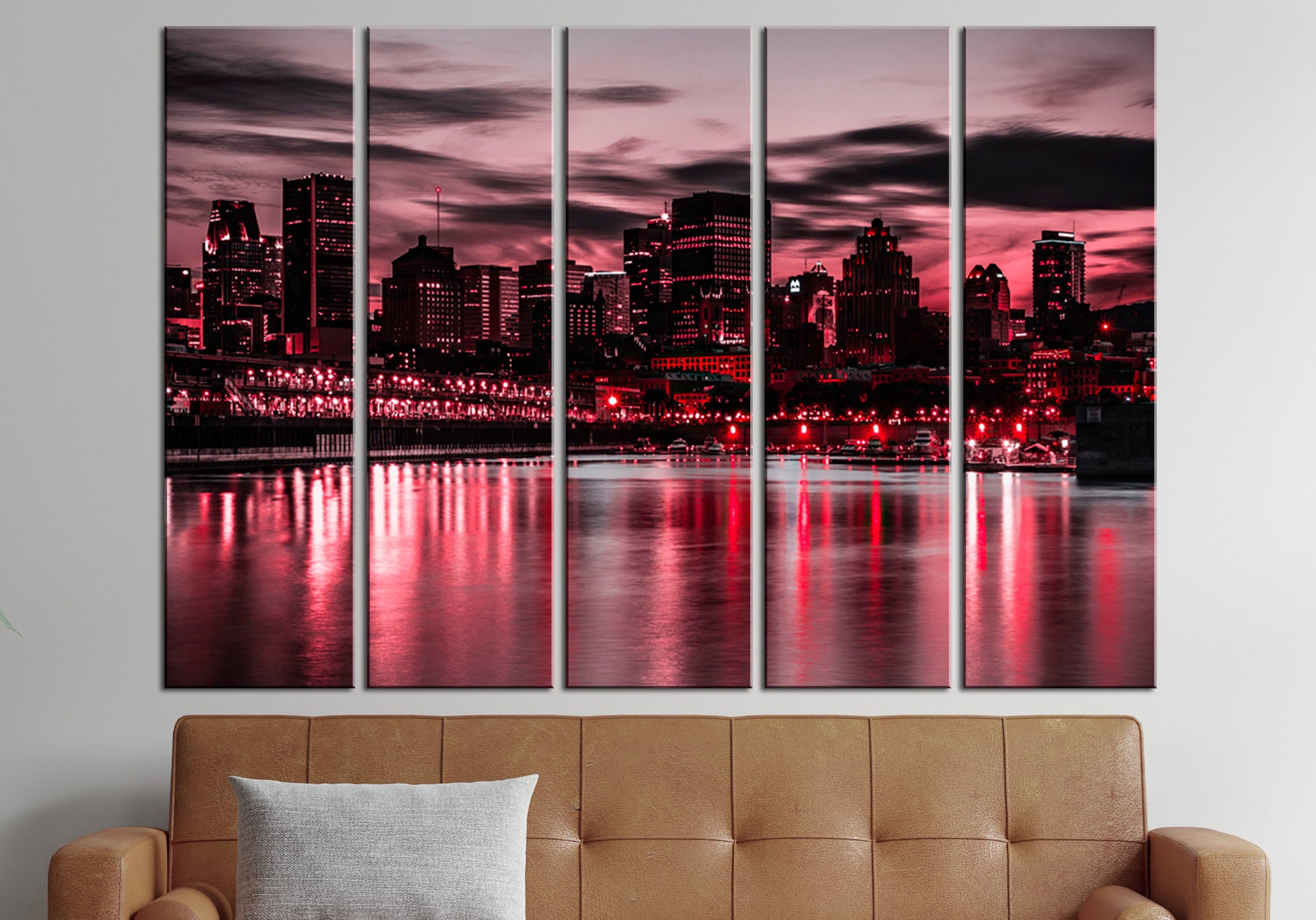 Red Night City Art Red Night City Wall Art Red Night Decor Red Night ...