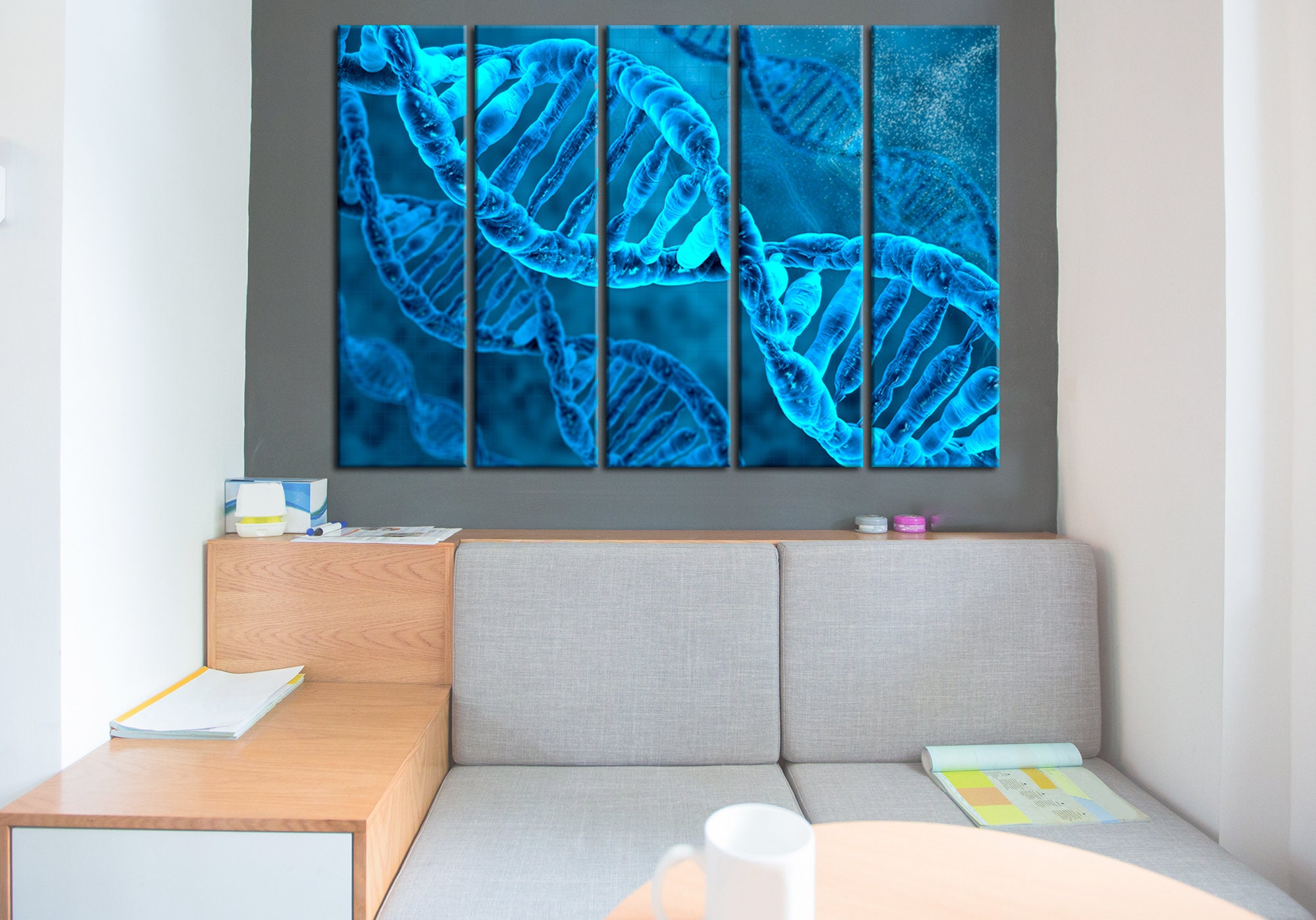 Dna Art Dna Chain Dna Wall Art Dna Decor Dna Chain Canvas - Etsy