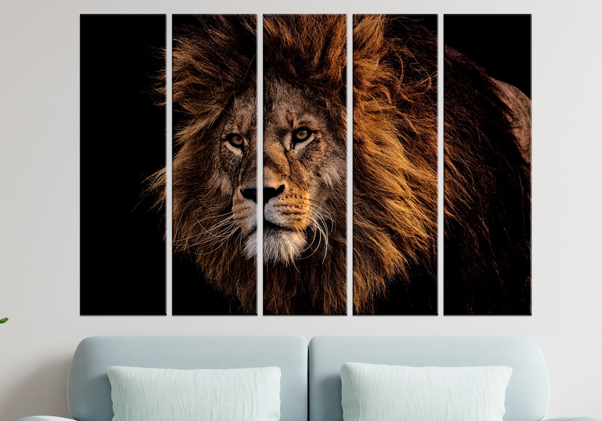 Lion Wall Decor Hairy Lion Canvas Lion Wall Art Lion King Wall Art - Etsy