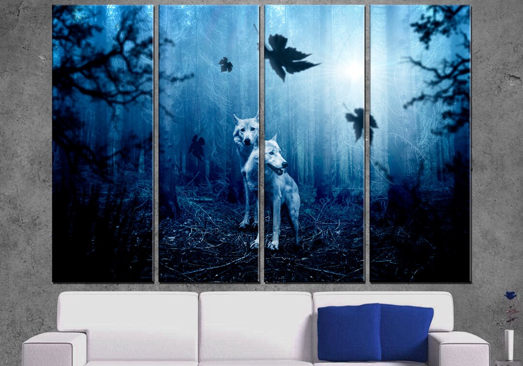 Wolves Wall Art Wolves Art Wall Wolves Art Wolves Decor Wolves Canvas ...