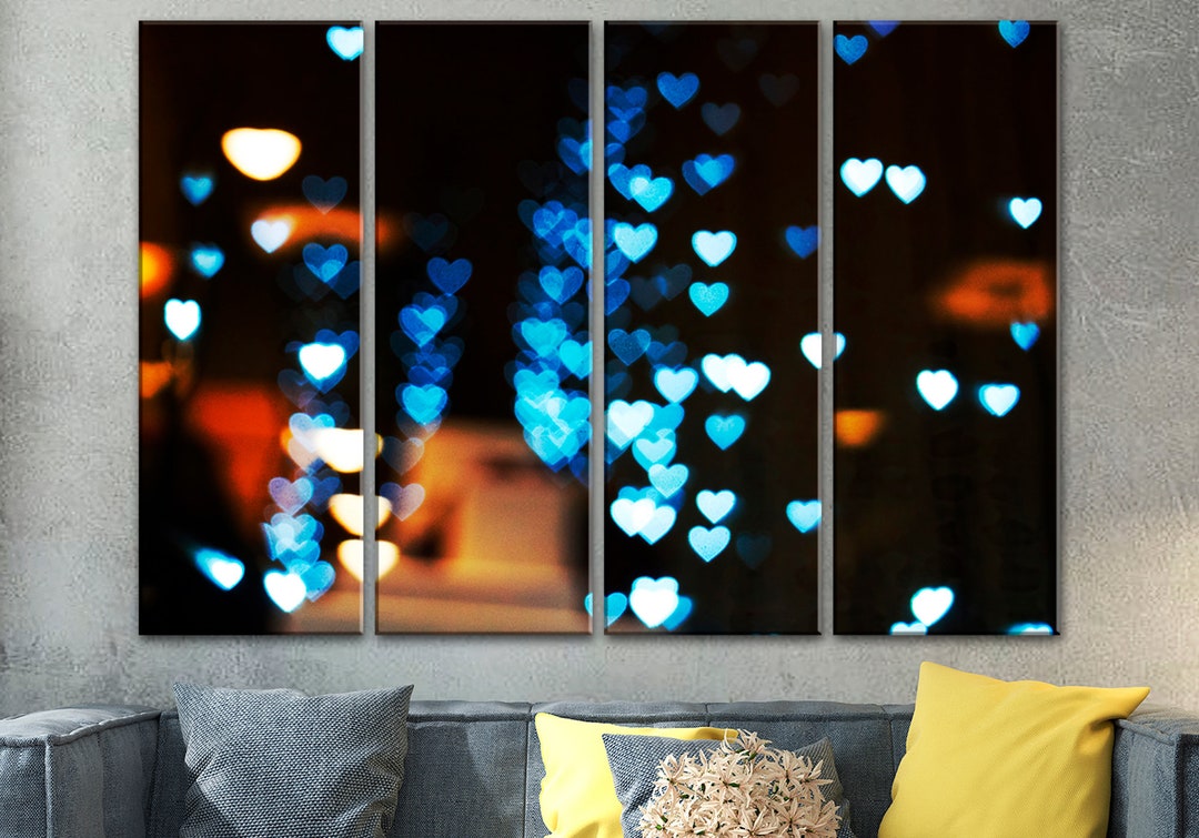 Sacred Heart Wall Art Blue Heart Wall Art Small Heart Wall Art Hart ...