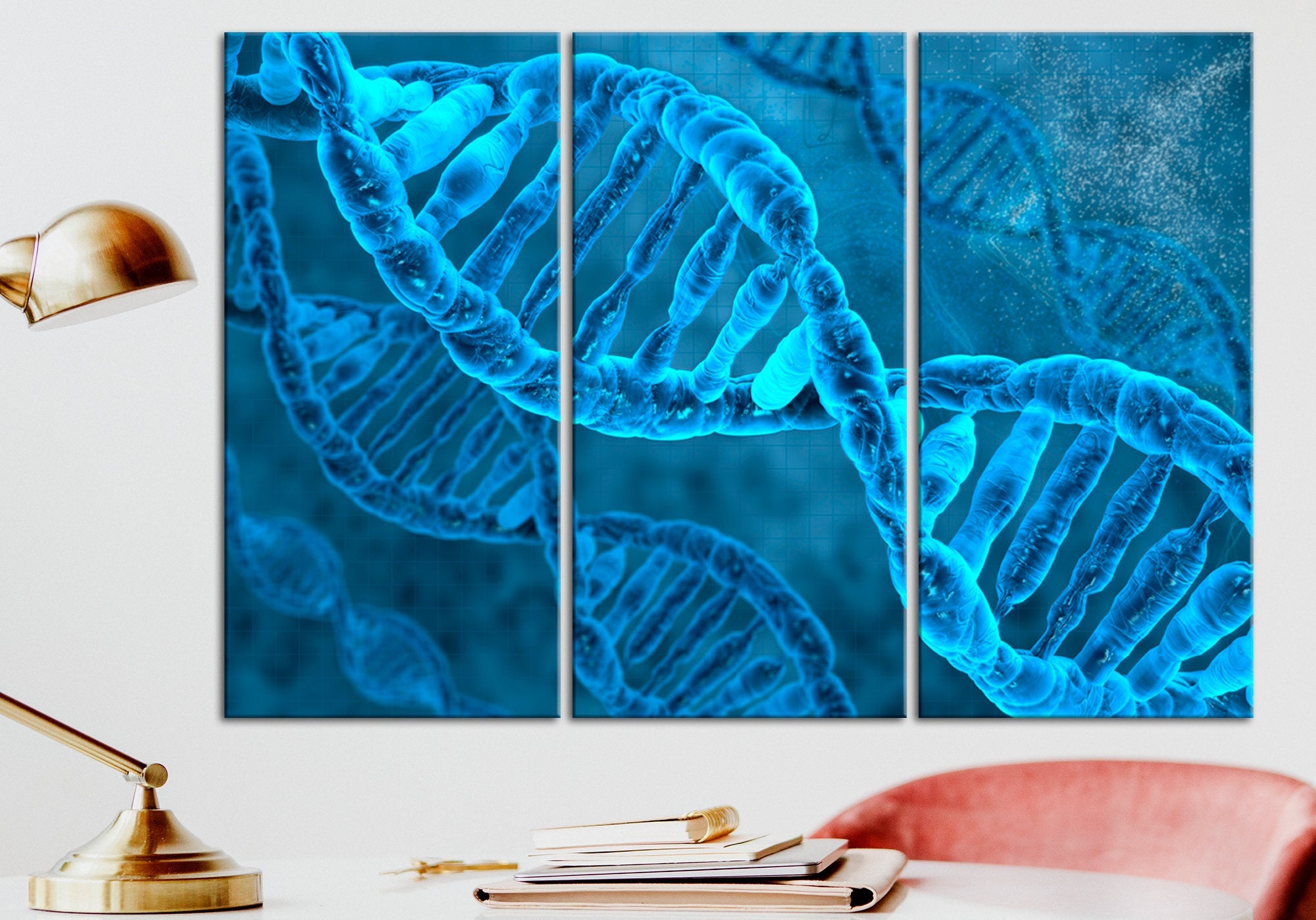 Dna Art Dna Chain Dna Wall Art Dna Decor Dna Chain Canvas - Etsy