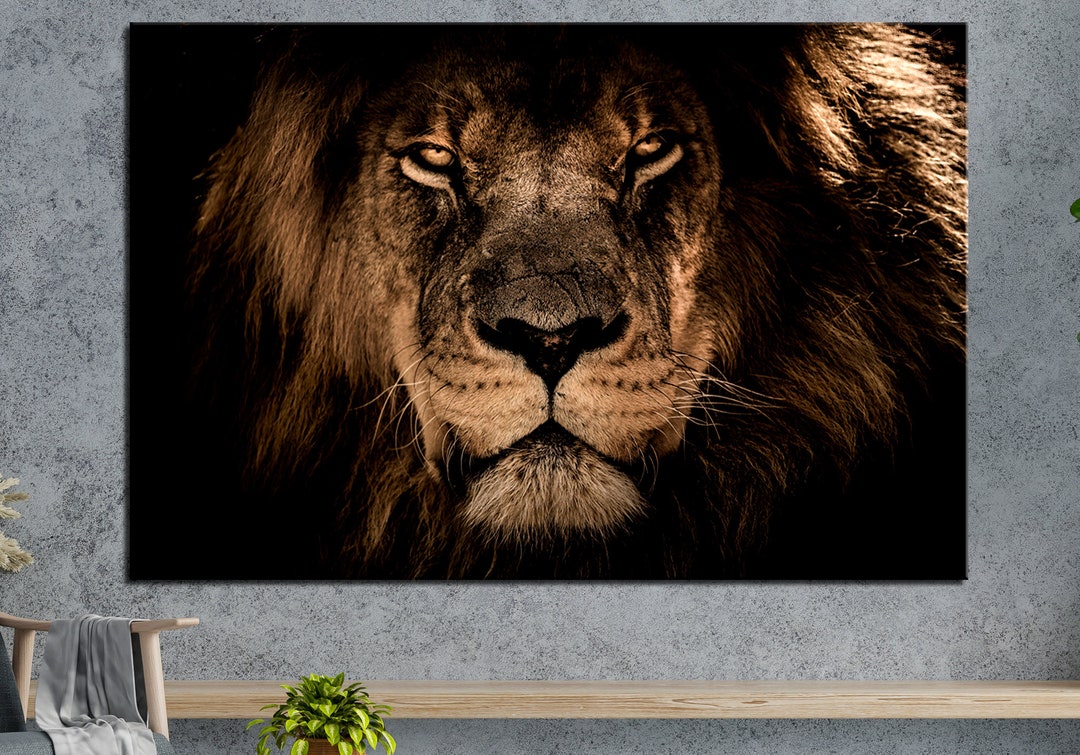Lion Wall Art Art Wall Lion Art Lion Decor Lion Canvas - Etsy