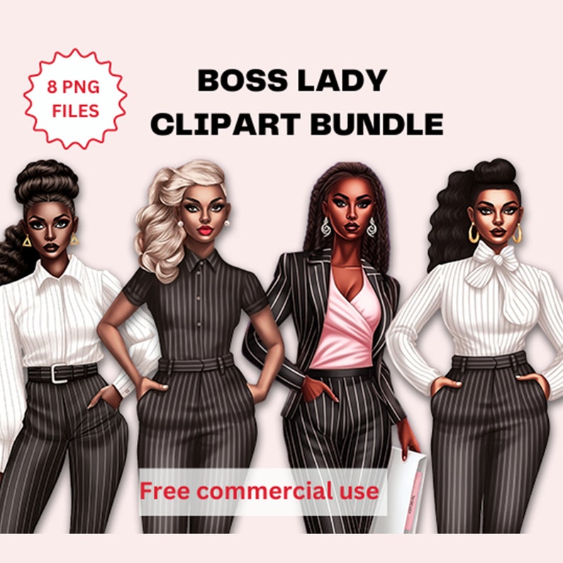 Boss Lady Clipart Boss Babe PNG Planner Clipart Doll - Etsy