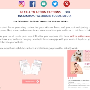 60 CALL-TO-ACTION Caption Templates for Instagram/facebook/social Media ...