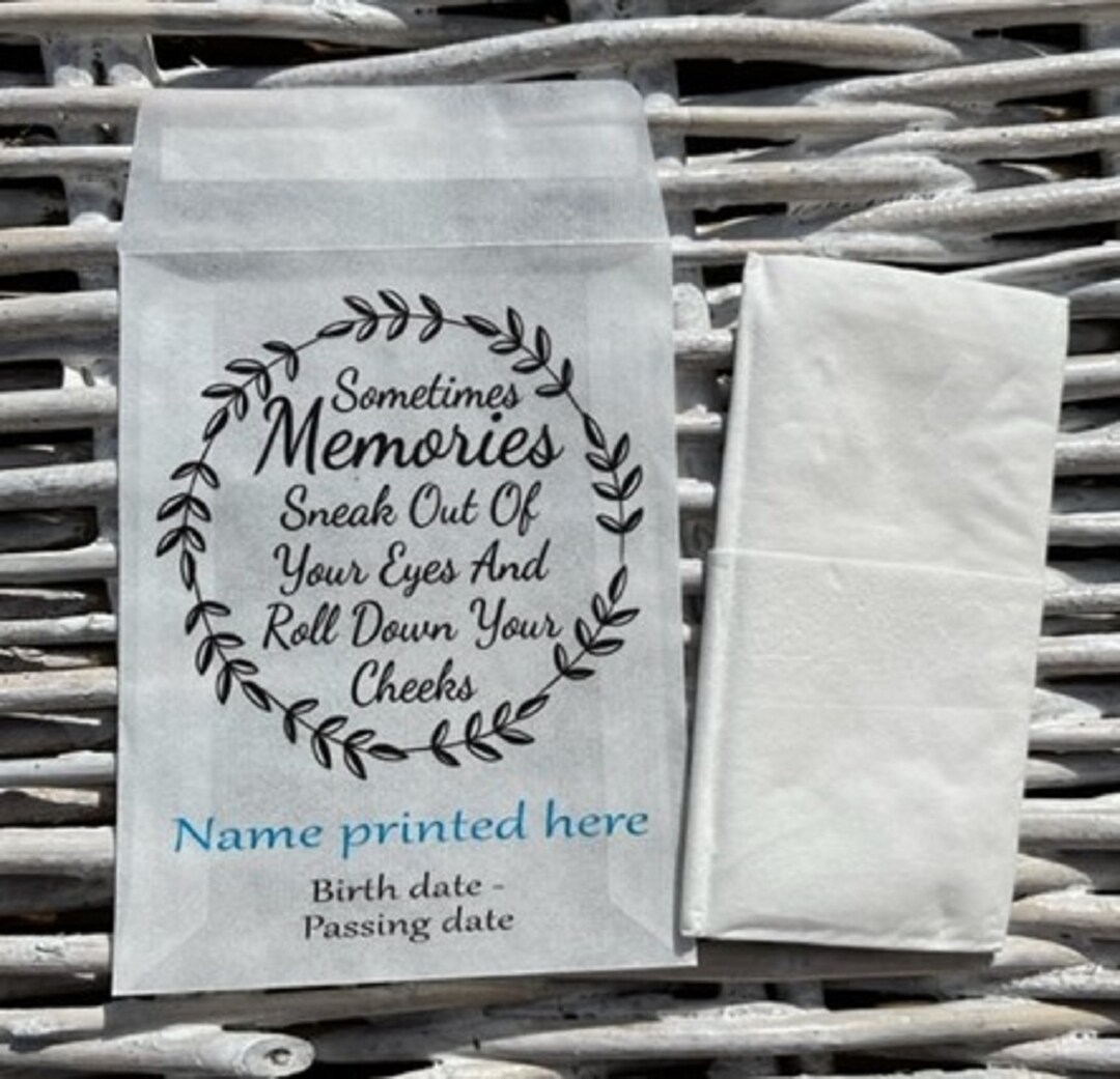 Glassine Funeral Tissue Bags, Personalised - 117 X 89 Mm - Etsy