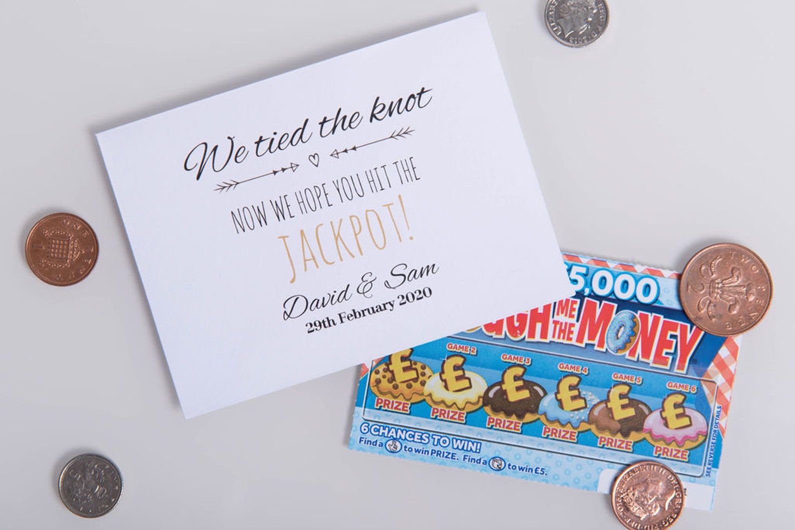 Wedding Favours Personalised Scratch Card Holders White | Etsy UK